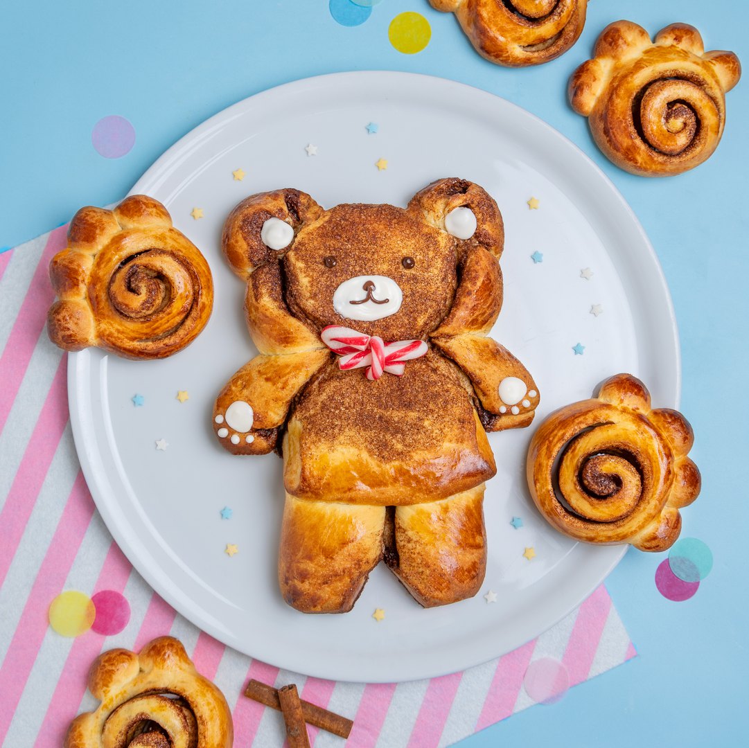 Teddy Bear Cinnamon Roll : recipe Chefclub | chefclub.tv